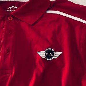 Mini Cooper | Shirts | Mini Car Brand Logo Red Performance Collar Shirt ...